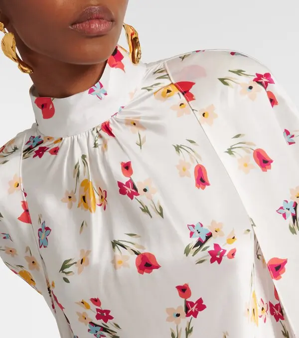 RODARTE Floral Printed Silk Maxi Dress
