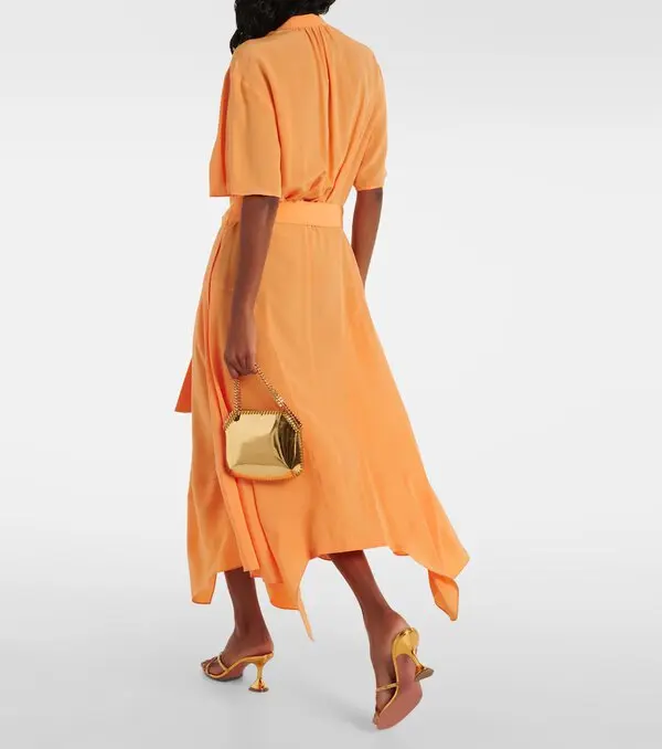Stella McCartney Silk Crepe De Chine Midi Dress - Orange