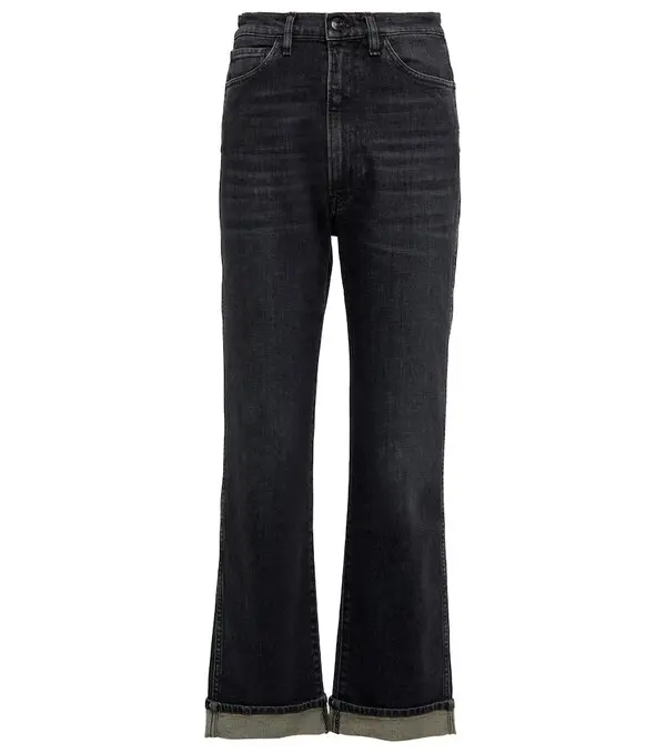 3x1 Claudia Extreme High-rise Straight Jeans In Cove - Black