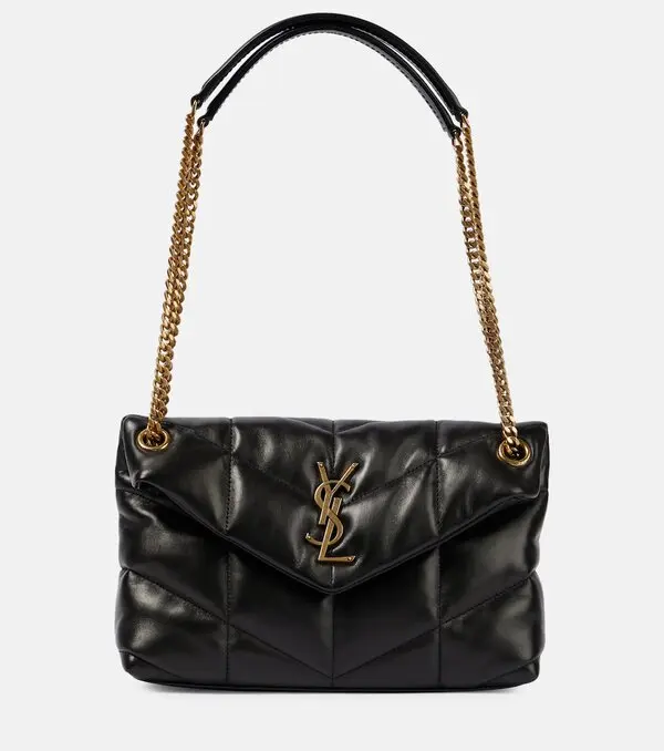 Saint Laurent Puffer Small Leather Shoulder Bag - Black
