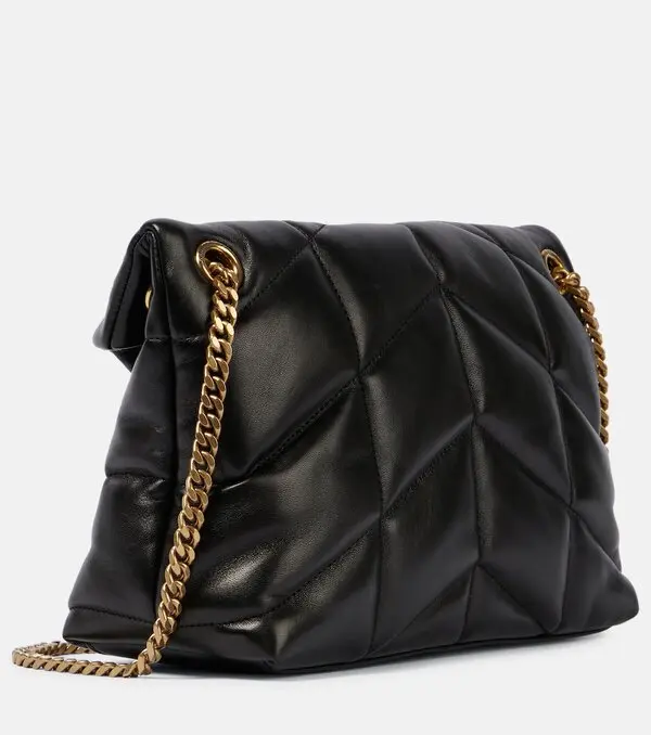Saint Laurent Puffer Small Leather Shoulder Bag - Black