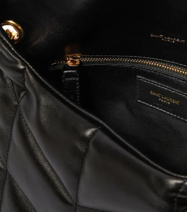 Saint Laurent Puffer Small Leather Shoulder Bag - Black