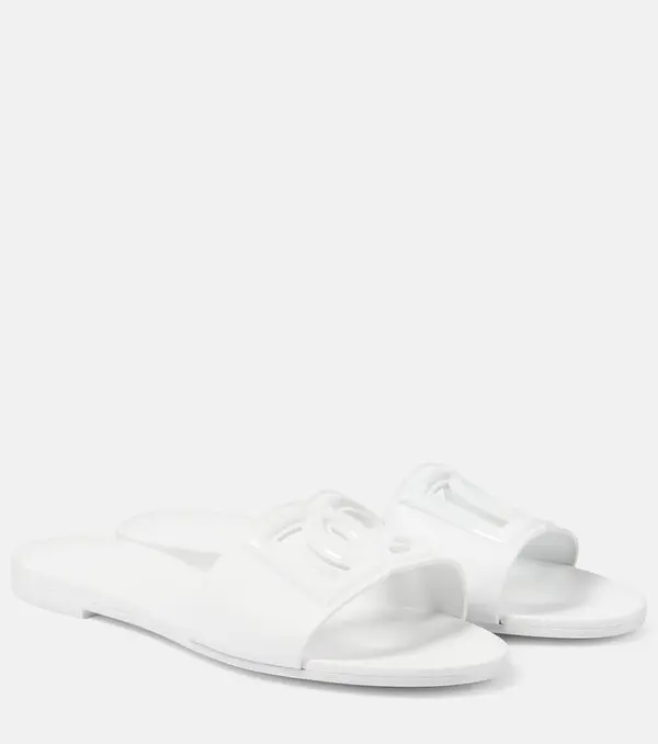 Dolce & Gabbana Cut-out Rubber Slides - White