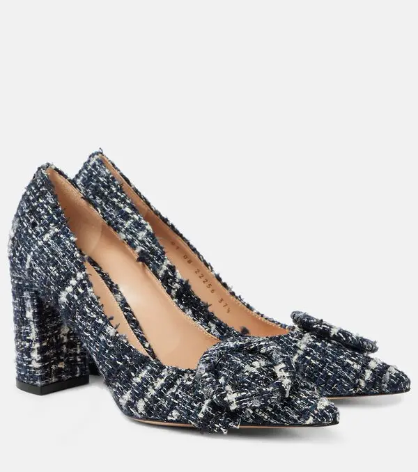 GIANVITO ROSSI Pointed Toe Bow Detail Pumps - Blue