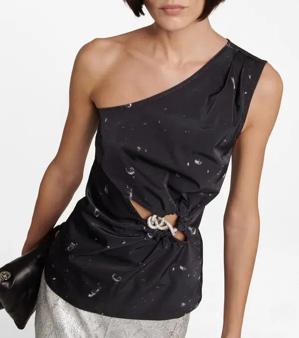 JACQUES WEI Printed One-shoulder Top