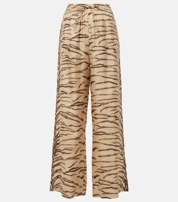 Stella McCartney Printed Silk Wide-leg Trousers - Multicoloured