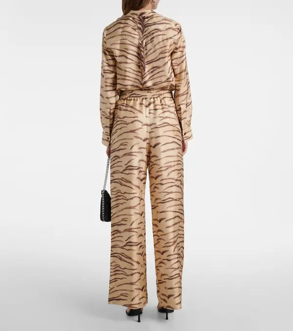 Stella McCartney Printed Silk Wide-leg Trousers - Multicoloured