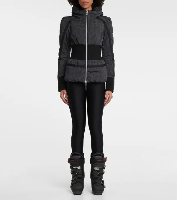JETSET Raffaella Leopard-print Ski Jacket - Black