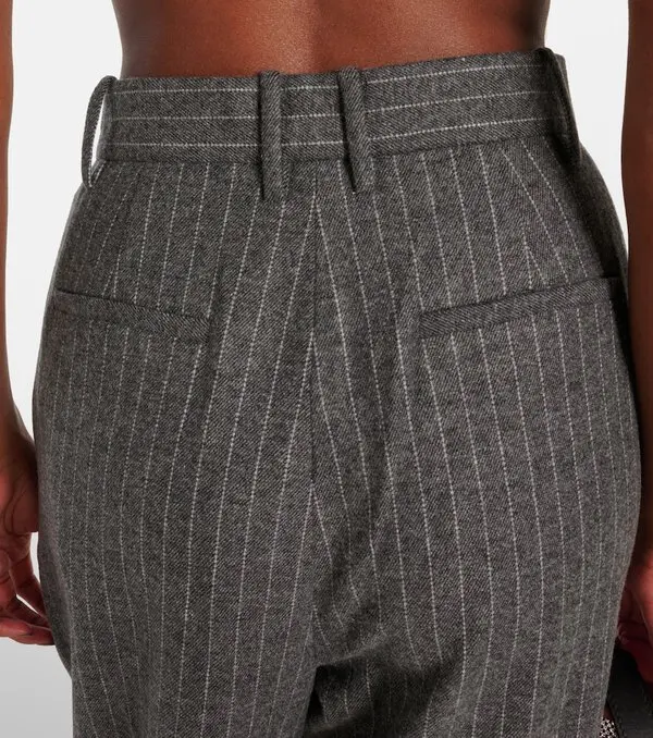 Alex Perry Pinstriped High-rise Tapered Wool Trousers