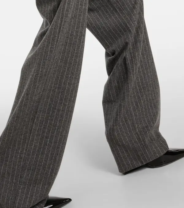 Alex Perry Pinstriped High-rise Tapered Wool Trousers