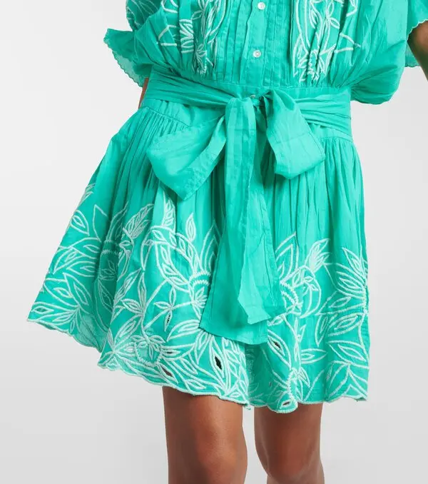 JULIET DUNN Colorblocked Cotton Mini Dress