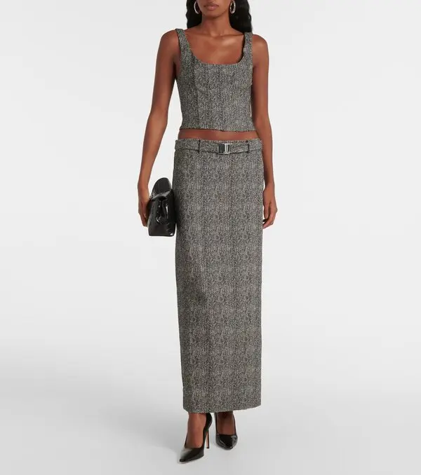 Staud Murray Herringbone Maxi Skirt