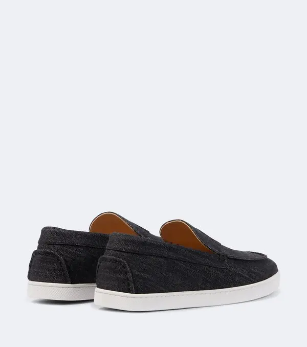 CHRISTIAN LOUBOUTIN Varsiboat Suede Loafers - Black