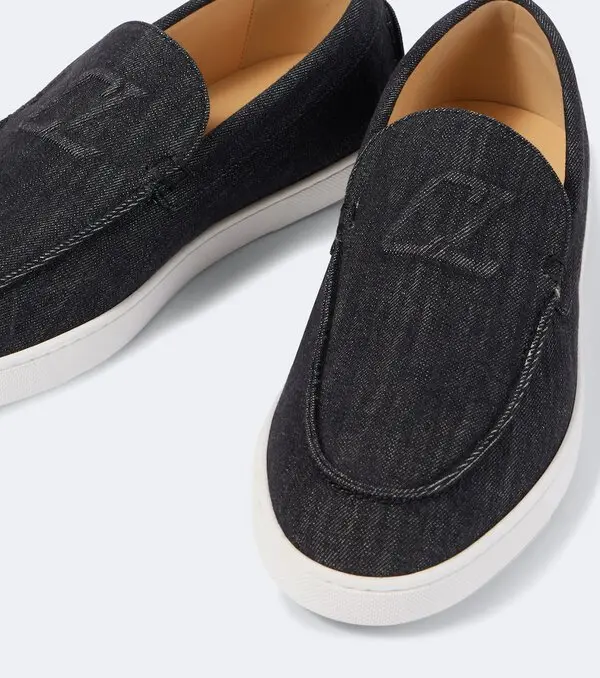 CHRISTIAN LOUBOUTIN Varsiboat Suede Loafers - Black