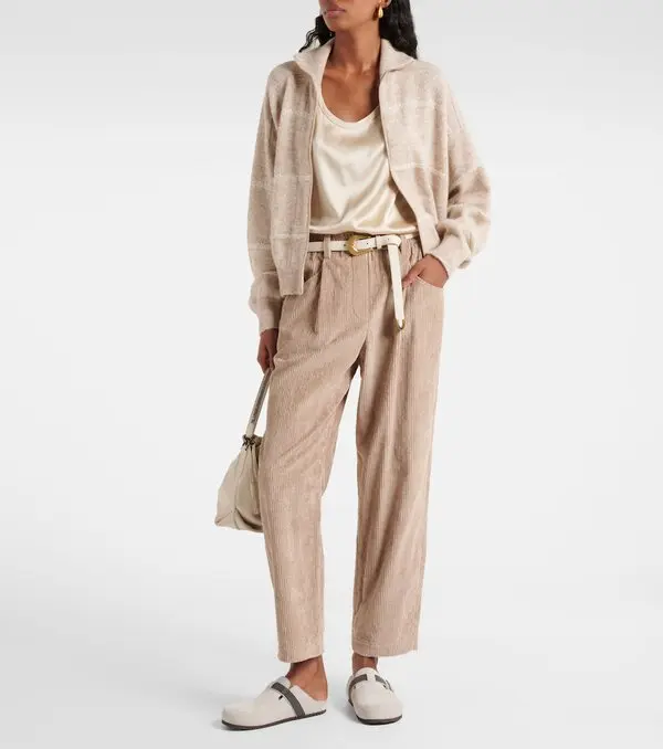 Brunello Cucinelli Pleated Cotton Trousers - Brown