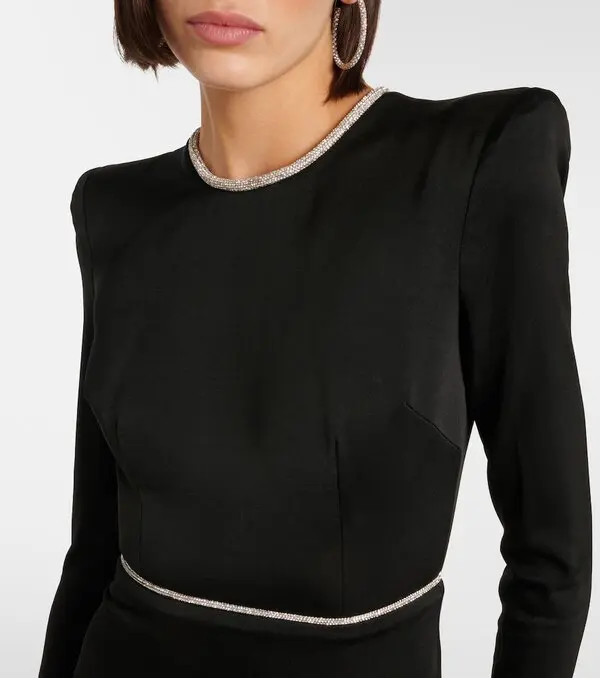 Alex Perry Crystal-embellished Satin Midi Dress