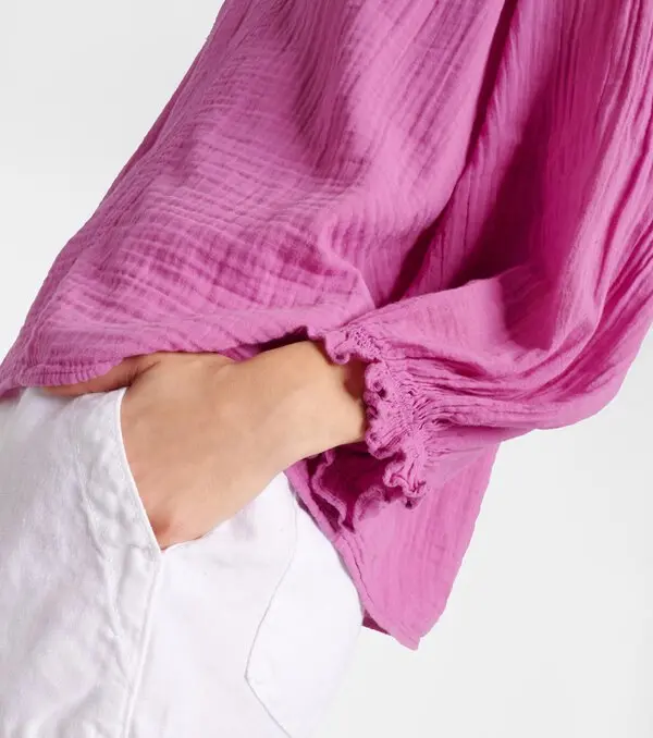 Velvet By Graham & Spencer Denice Cotton Blouse In Orchid - Purple