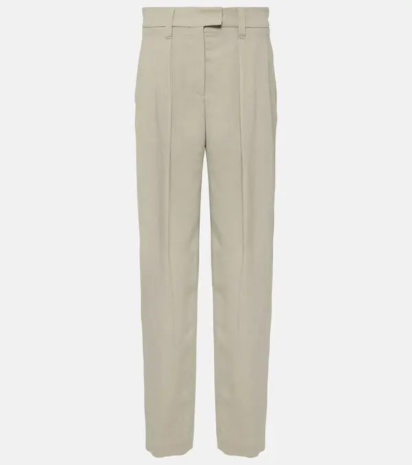 Brunello Cucinelli Twill Wide-leg Trousers - Grey