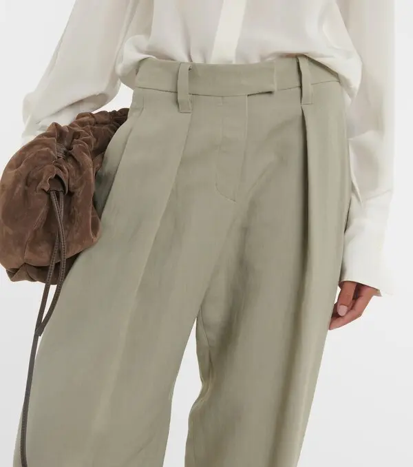 Brunello Cucinelli Twill Wide-leg Trousers