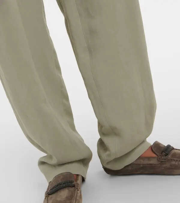 Brunello Cucinelli Twill Wide-leg Trousers