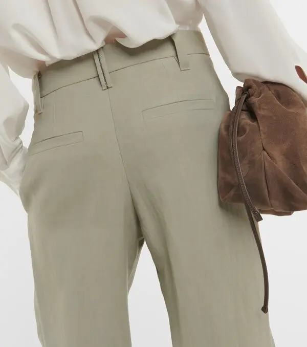 Brunello Cucinelli Twill Wide-leg Trousers