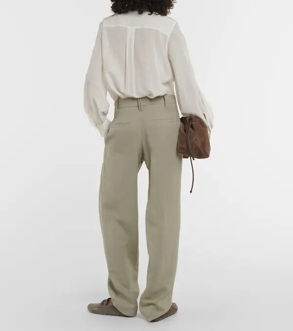 Brunello Cucinelli Twill Wide-leg Trousers