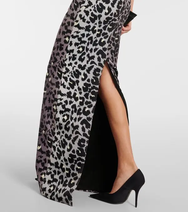 Alex Perry Leopard-print Velvet Gown