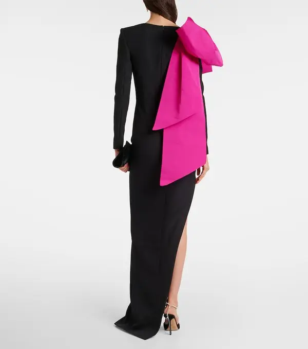 Safiyaa Ines Bow-detail Faille Gown