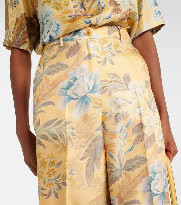Etro Printed Silk Wide-leg Trousers