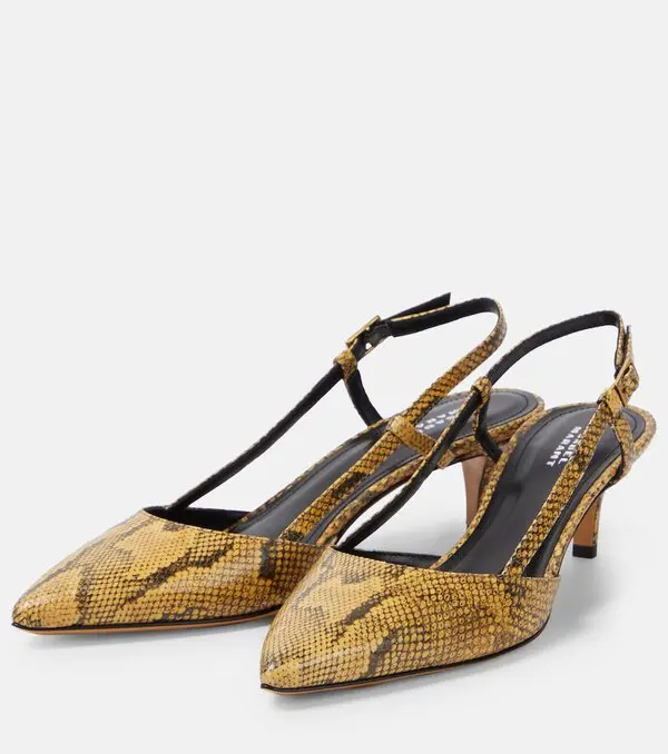 Isabel Marant Étoile Pilia Leather Slingback Pumps