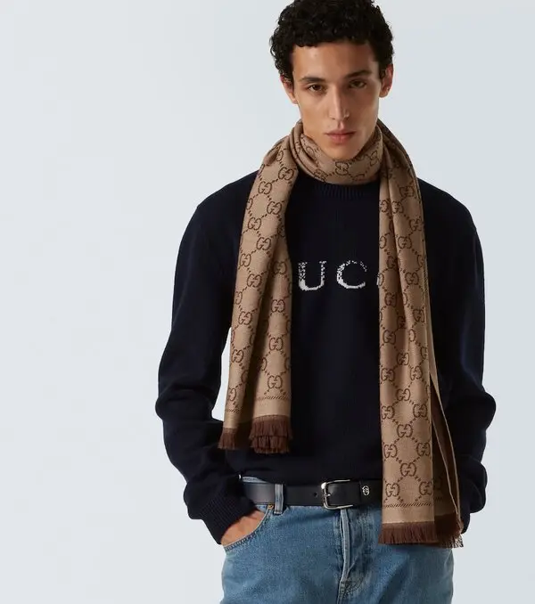 Gucci Gg Wool Jacquard Scarf