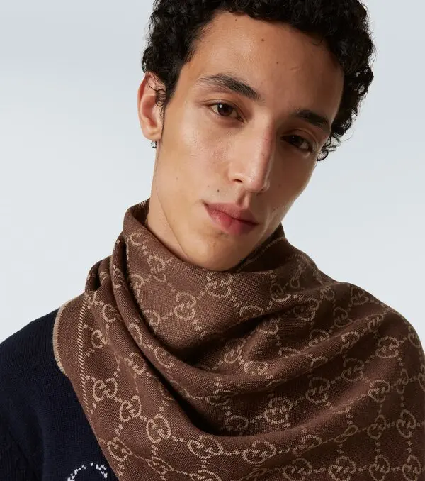 Gucci Gg Wool Jacquard Scarf