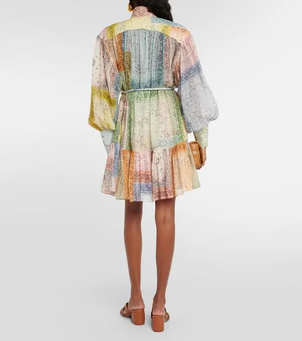 Zimmermann Matchmaker Bandana Cotton And Silk Mini Dress