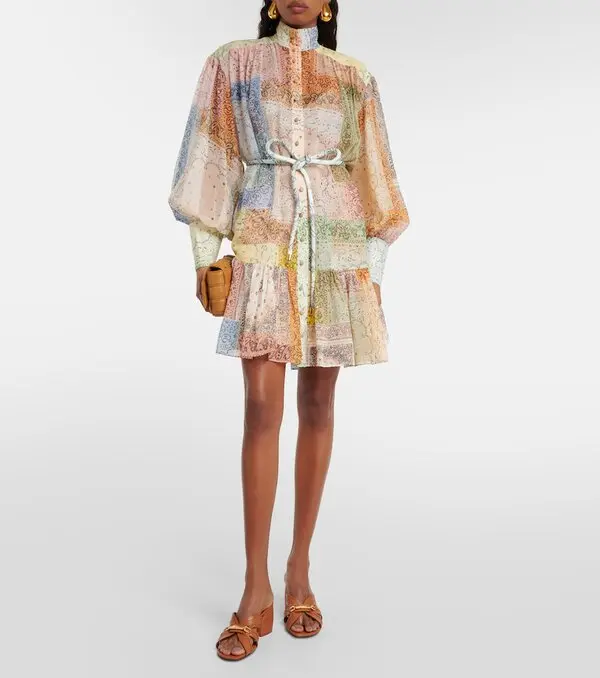 Zimmermann Matchmaker Bandana Cotton And Silk Mini Dress