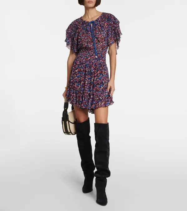 MARANT ETOILE Florise Printed Georgette Minidress