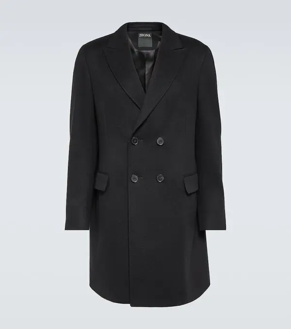Zegna Double-breasted Wool And Cashmere Blend Coat