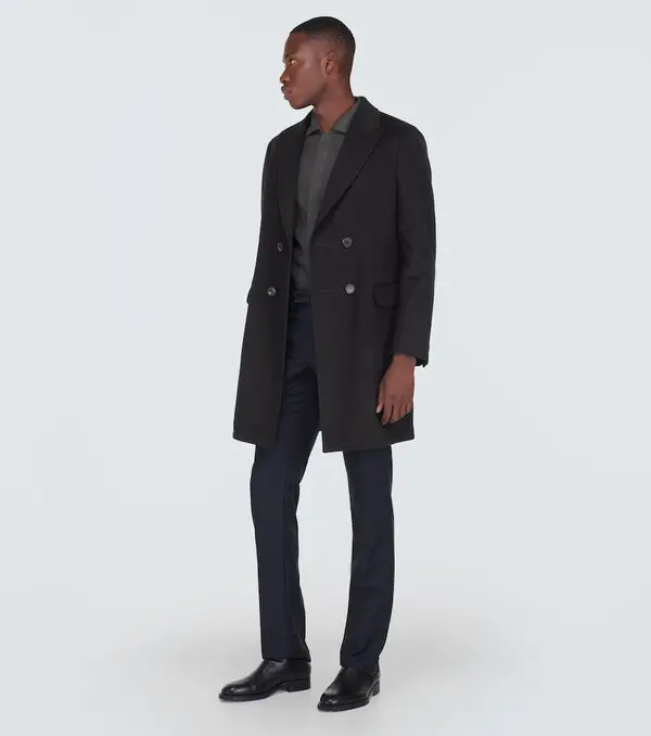 Zegna Double-breasted Wool And Cashmere Blend Coat