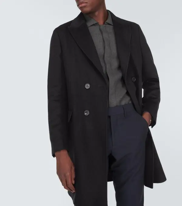 Zegna Double-breasted Wool And Cashmere Blend Coat