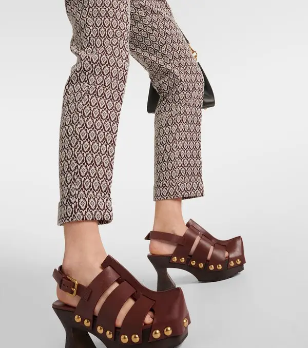 Etro Printed Cotton-blend Cropped Trousers