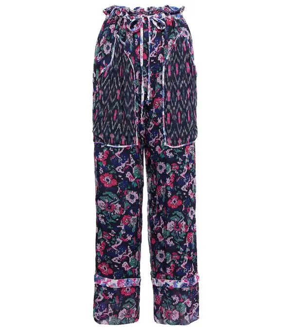 MARANT ETOILE Ryama Floral Print Viscose Trousers - Multicoloured