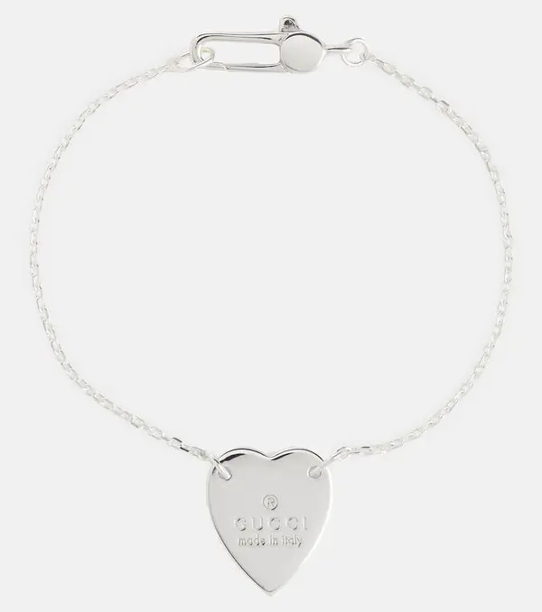Gucci Sterling Heart Chain Bracelet - Silver