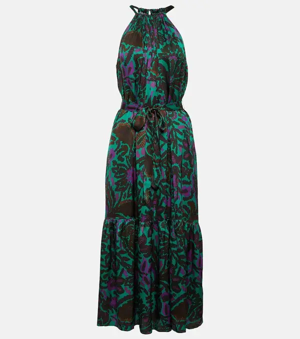 Velvet By Graham & Spencer Kareese Printed Satin Midi Dress