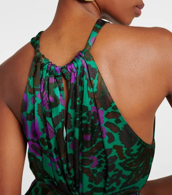 Velvet By Graham & Spencer Kareese Printed Satin Midi Dress