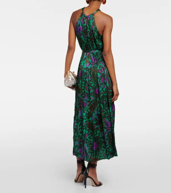 Velvet By Graham & Spencer Kareese Printed Satin Midi Dress