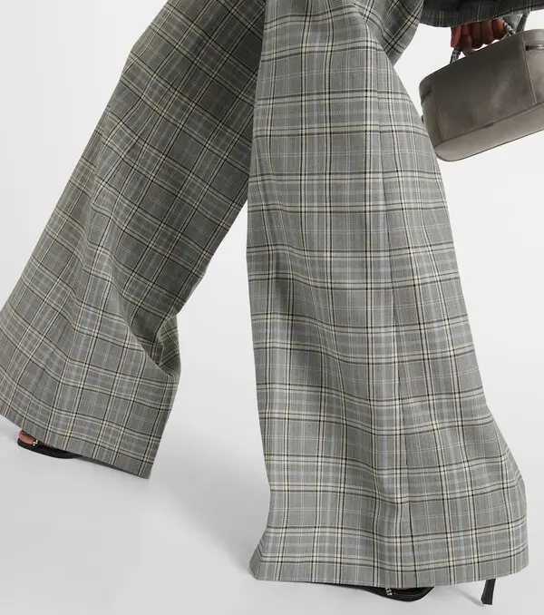 Stella McCartney Checked Wool Flared Trousers