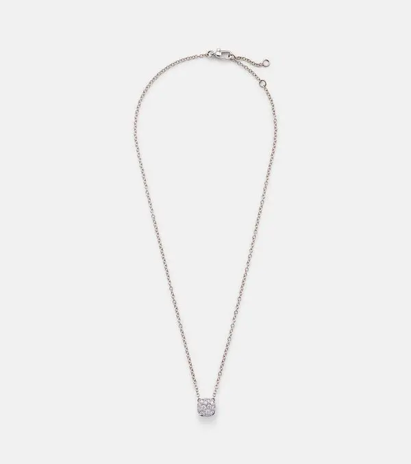 Pomellato Nudo Solitaire 18kt Rose And White Gold Necklace With Diamonds - Silver
