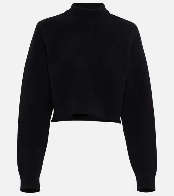 Alaïa Cropped Virgin Wool Turtleneck Sweater