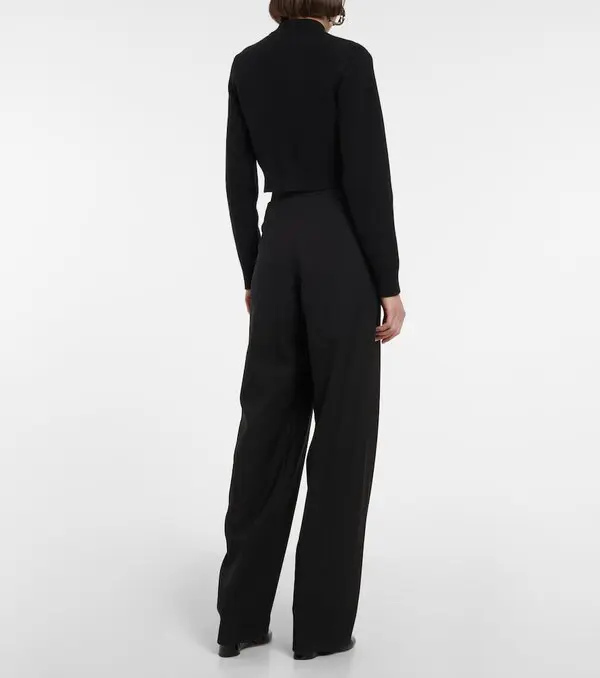 Alaïa Cropped Virgin Wool Turtleneck Sweater