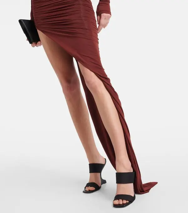Rick Owens Gathered Maxi Skirt - Brown