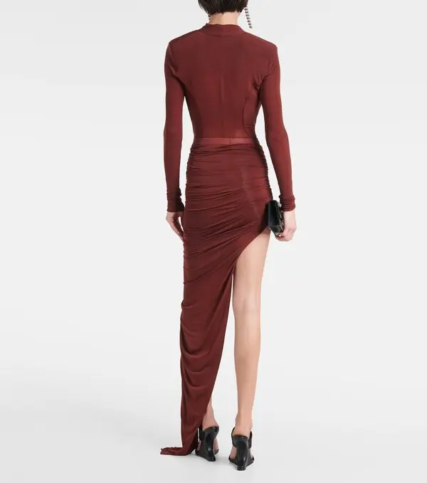 Rick Owens Gathered Maxi Skirt - Brown